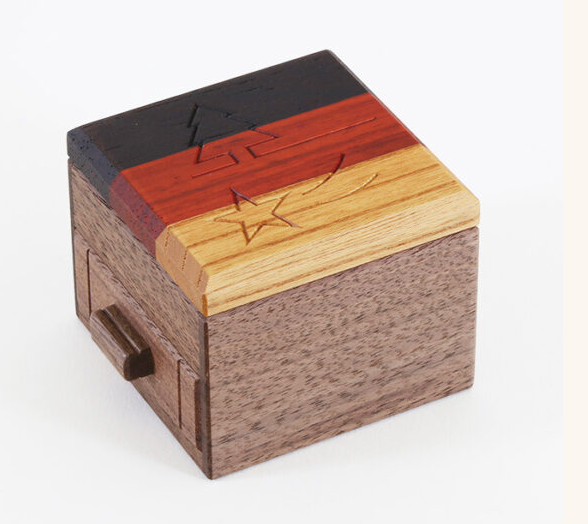 Secret Box with a Tree and a Star Japanese Puzzle Box by Hiroshi Iwaha ...